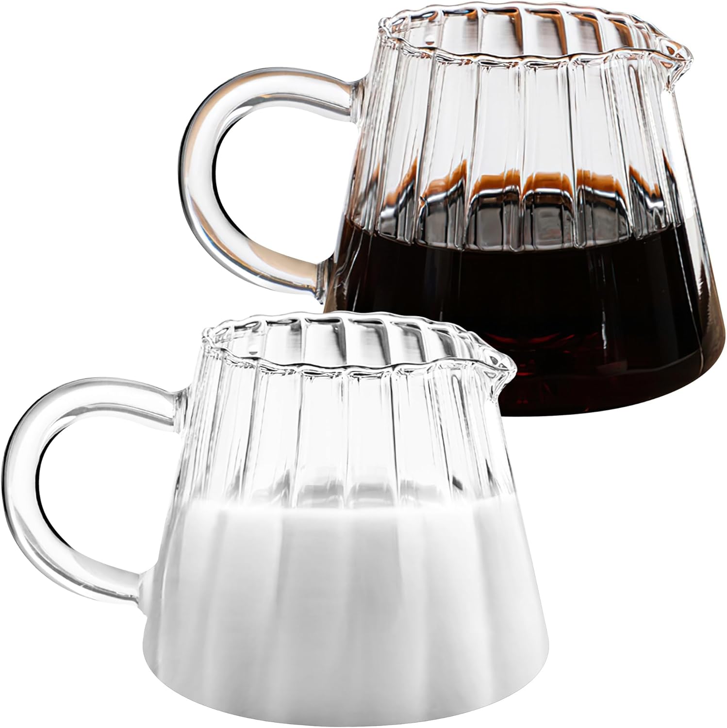 Amazon.com | Loscarol 2 Pcs Small Creamer Pitcher, Elegant Wave Shaped ...