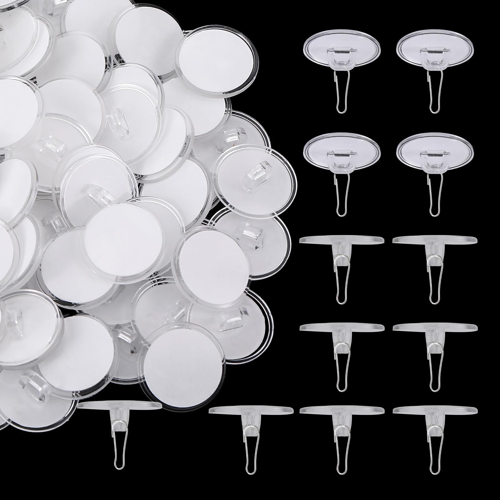 Amazon.com: 50 Pack Ceiling Hooks Adhesive Removable Transparent Wall ...