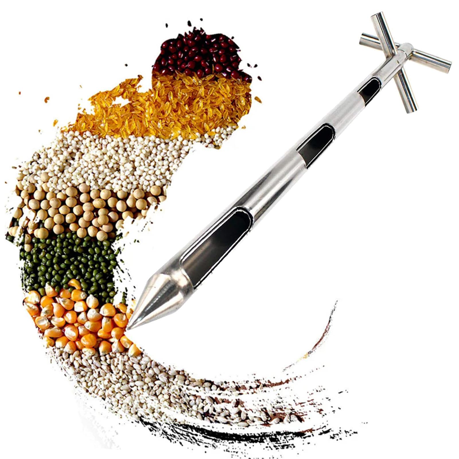 Amazon.com: HEAXIY Double Layer Grain Probe Sampler, 3 Slots Stainless ...