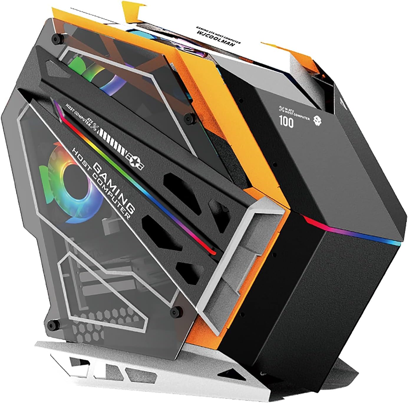 Amazon.com: BBNB Computer Cases,Mid-Tower PC Gaming Case M-ATXITX ...