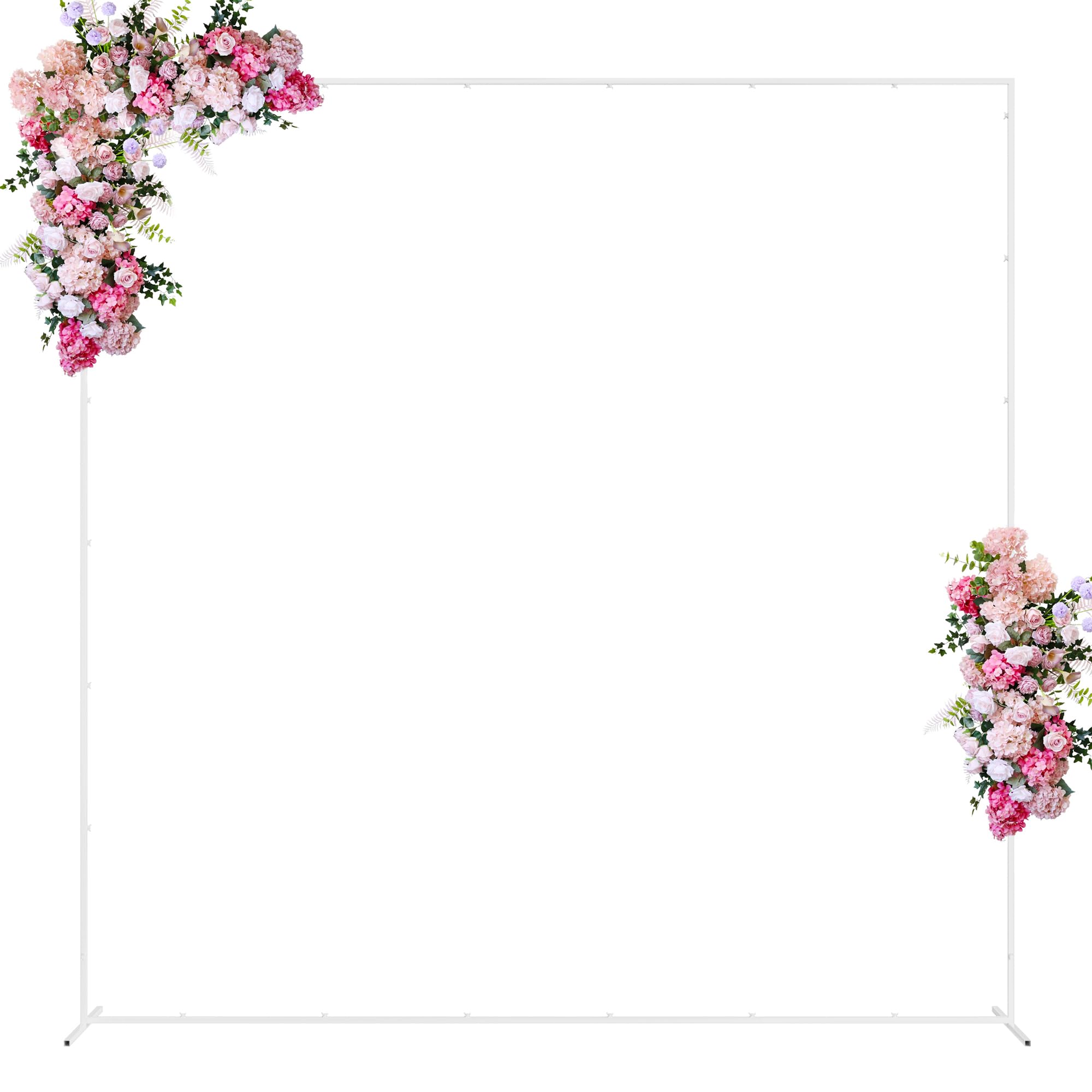 Snapklik.com : 8FT X 8FT White Wedding Arch Square Backdrop Stand Metal ...