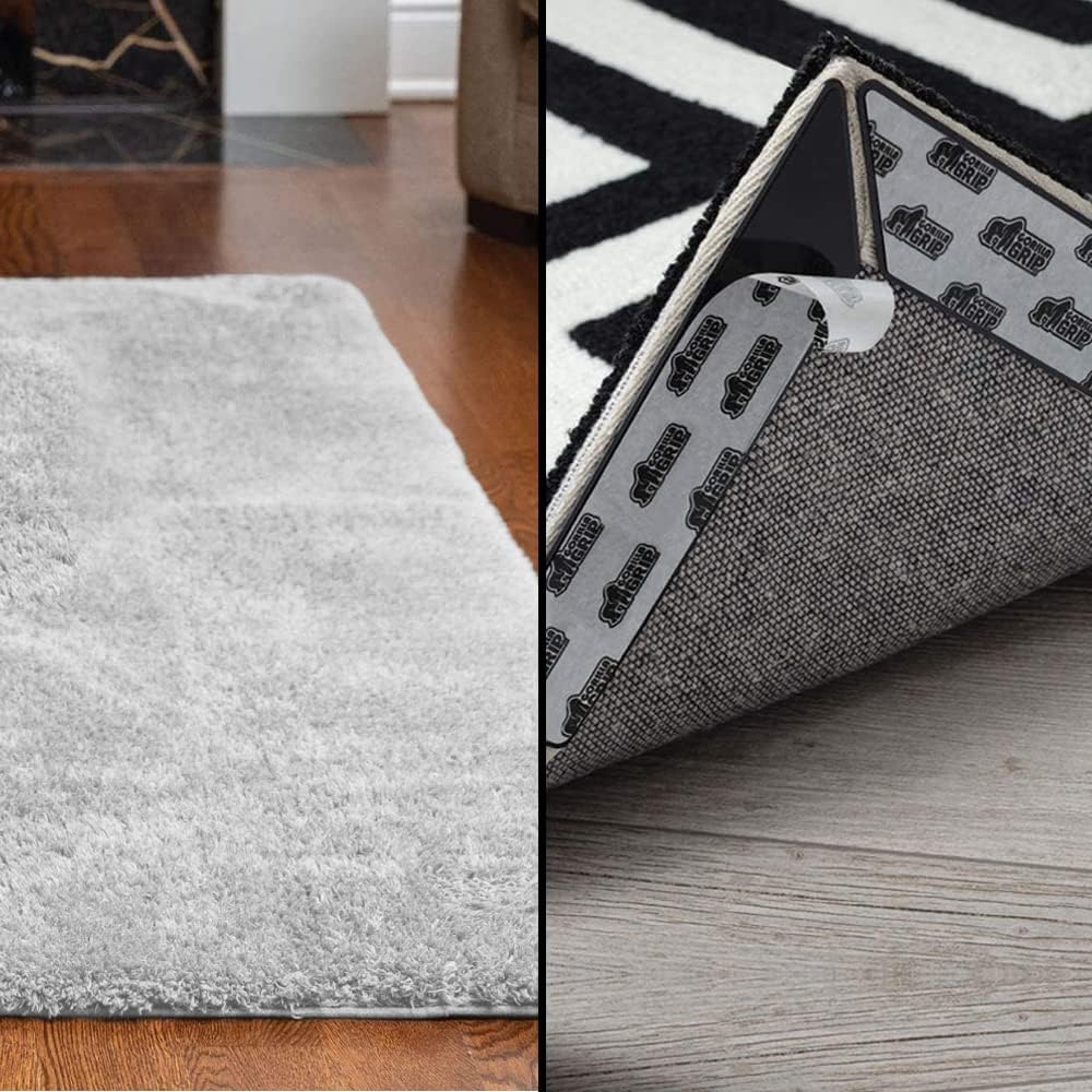 Amazon.com: Gorilla Grip Faux-Chinchilla Area Rug and Rug Grippers ...
