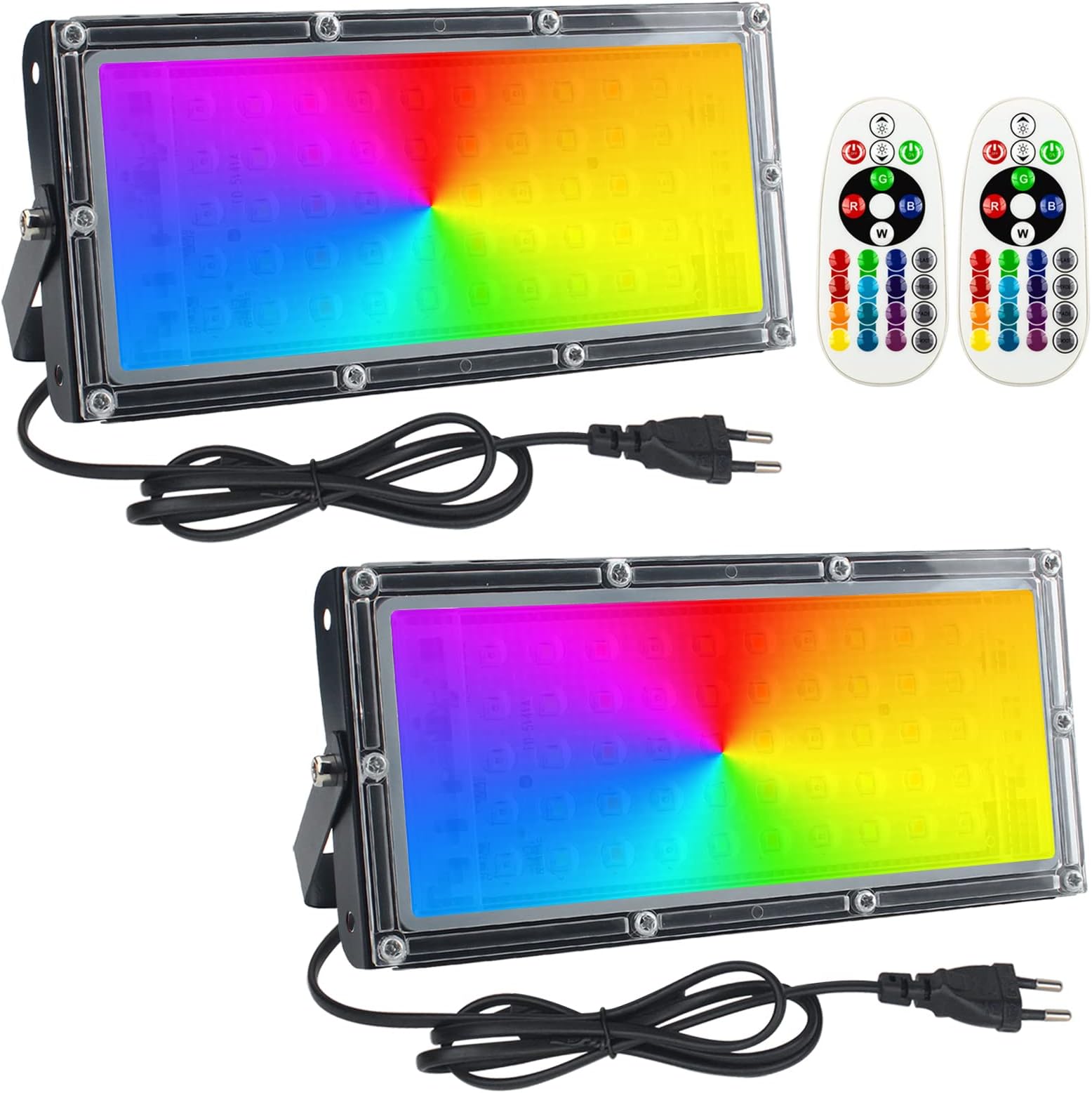 Eleganted RGB Fluter Strahler 50W, 2pcs Dimmbar Außenstrahler IP65 ...