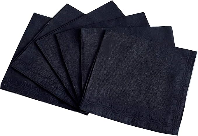 RDS HANKYTEX Men's Handkerchiefs,100% Soft Cotton,Black Hankie,Pack of ...