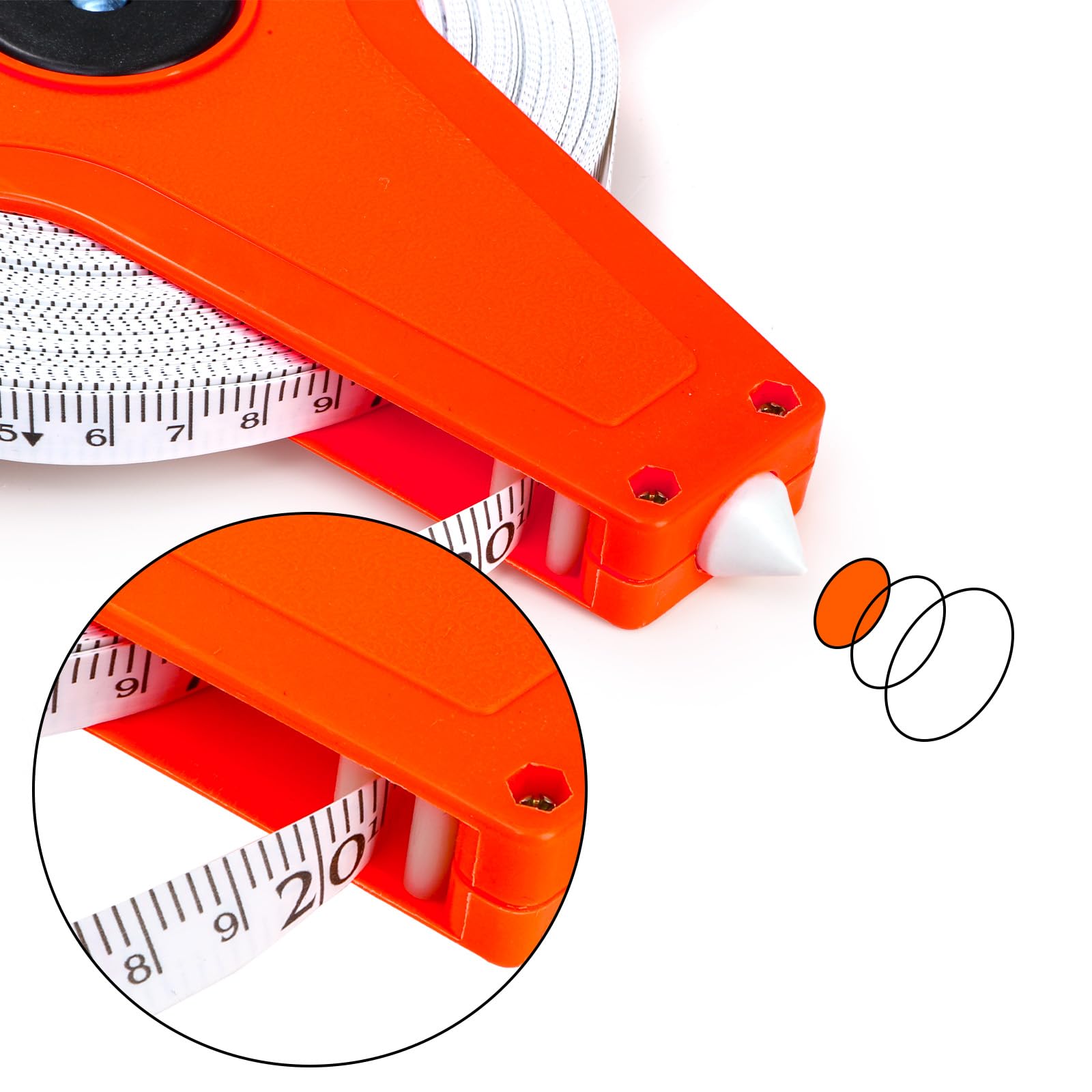 Snapklik.com : Open Reel Fiberglass Tape Measure, 165 Feet/50 Meters ...