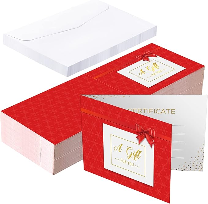 Amazon.com : Spiareal 36 Sets Christmas Blank Gift Certificates for ...