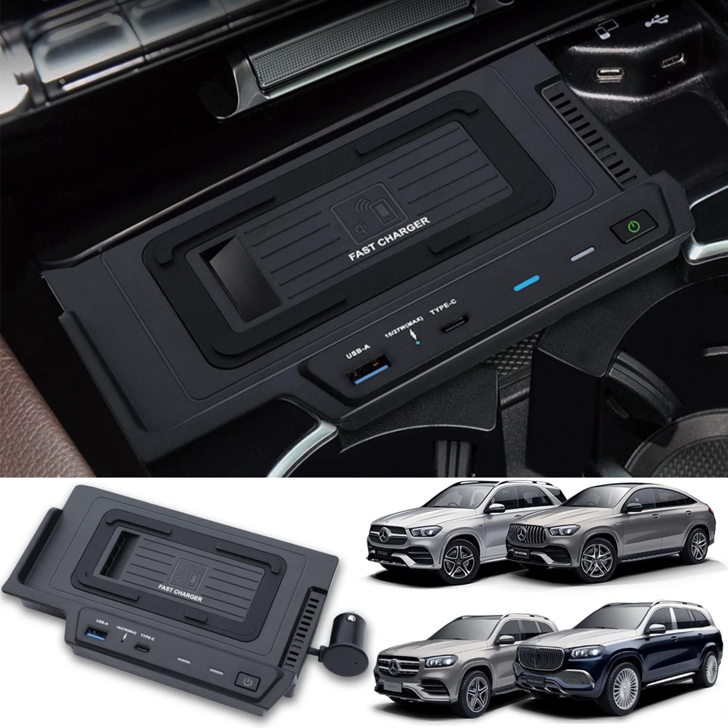 Singkin Car Wireless Charger for Mercedes-Benz GLE Coupe GLS AMG 2020 ...