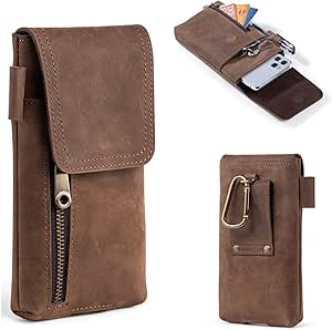 Amazon.com: Hengwin Phone Holster Case with Belt Clip Genuine Leather Belt Pouch Cell Phone ...