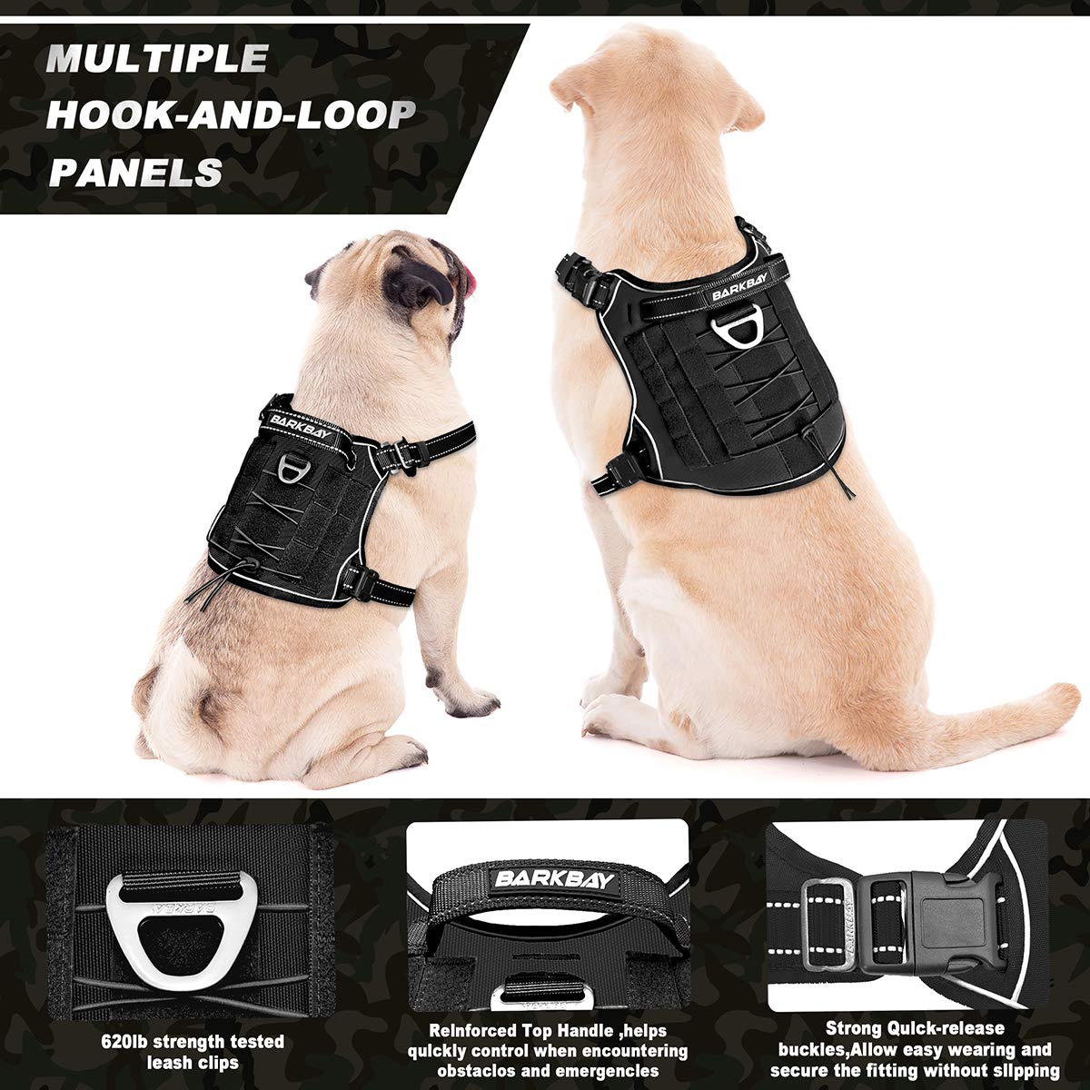 Snapklik.com : Tactical Dog Harness Large,Military Service Weighted Dog ...