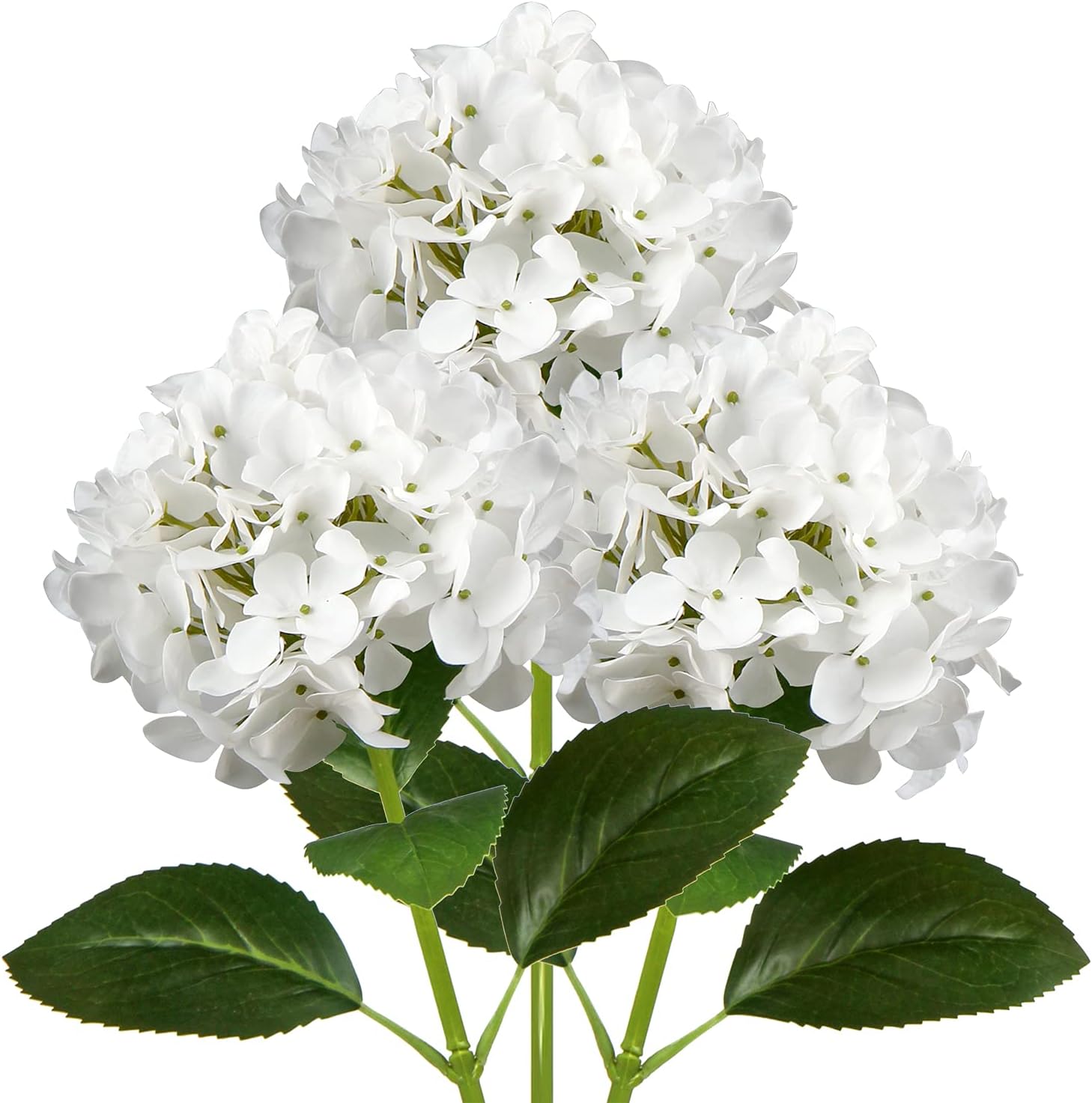 Oairse 3PCS Hydrangea Artificial Flowers Decorative White Fake Flowers ...