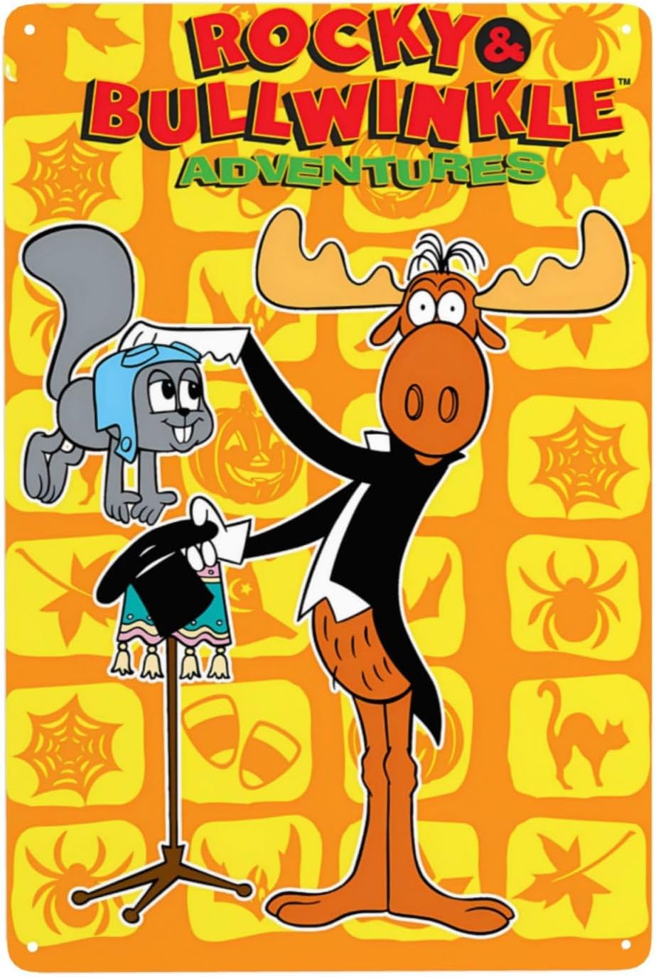 Amazon.com: Uiuzirv Rocky and Anime Bullwinkle Metal Signs Wall Art ...