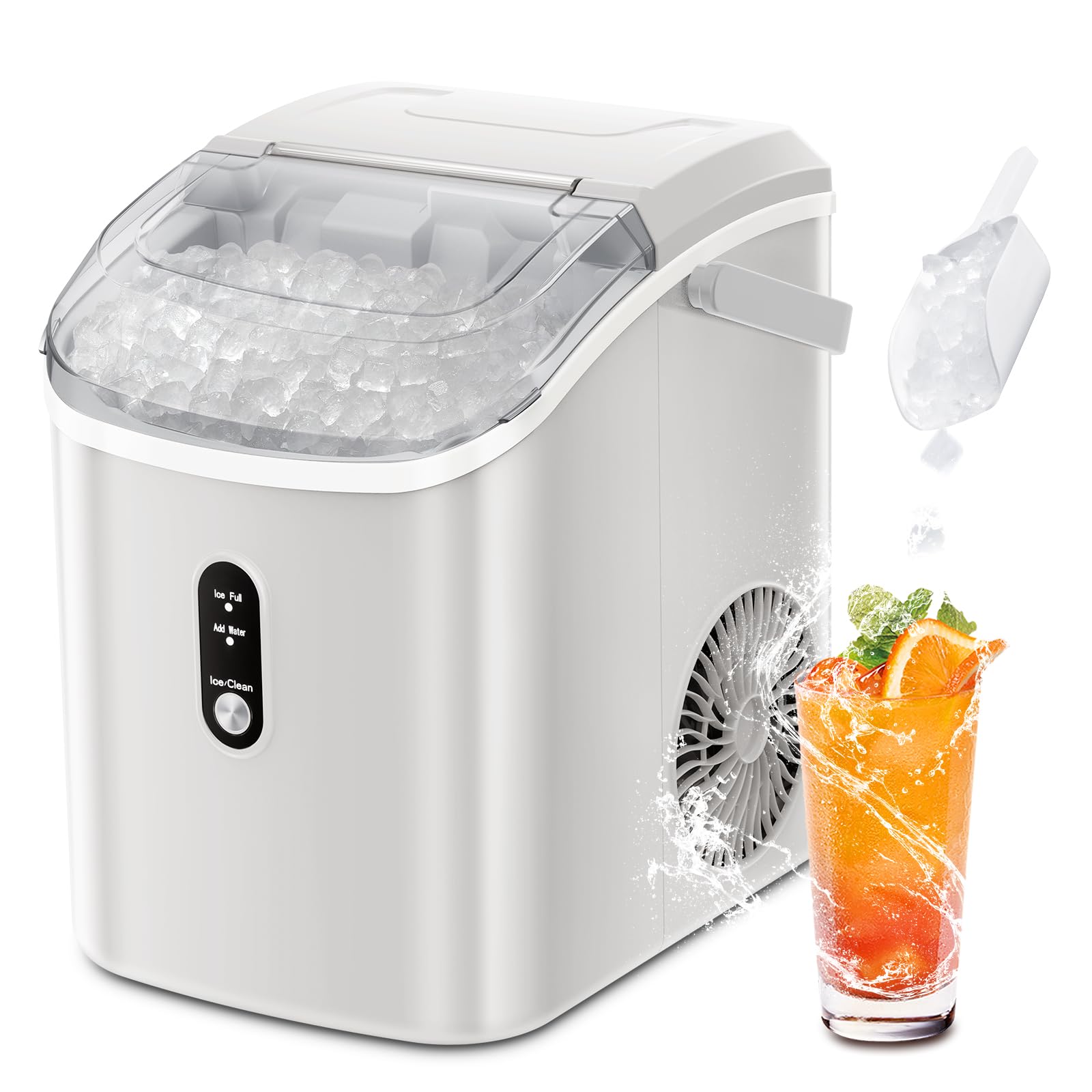 Amazon.com: ZAFRO Portable Ice Maker Countertop with Handle, Nugget Ice ...
