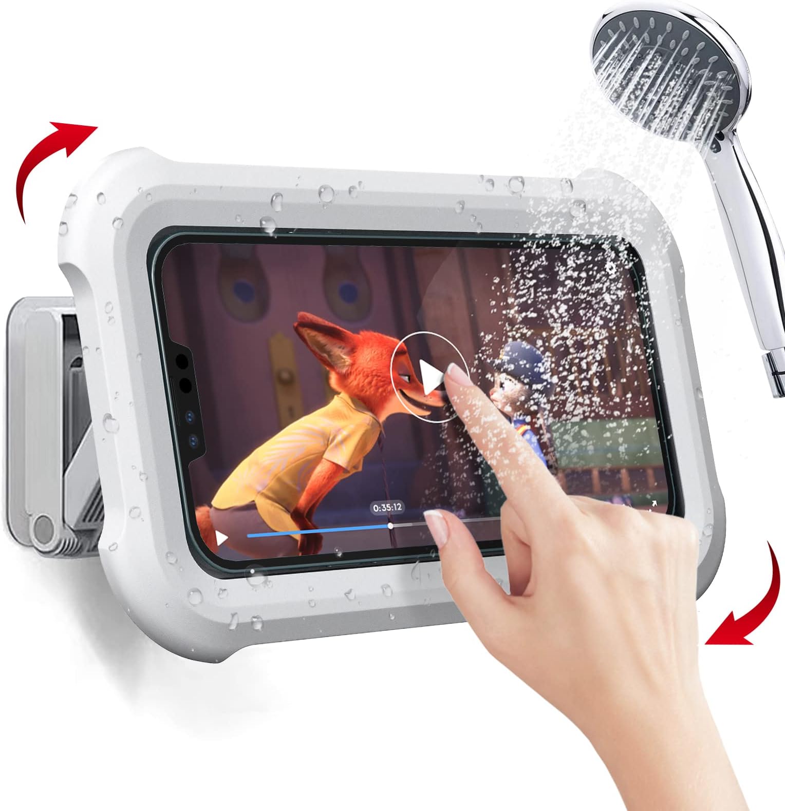 Amazon.com: URROY Shower Phone Holder Waterproof, 360° Rotation Shower ...