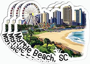 Amazon.com: 3Pcs Myrtle Beach South Carolina Sticker - Car Sticker ...