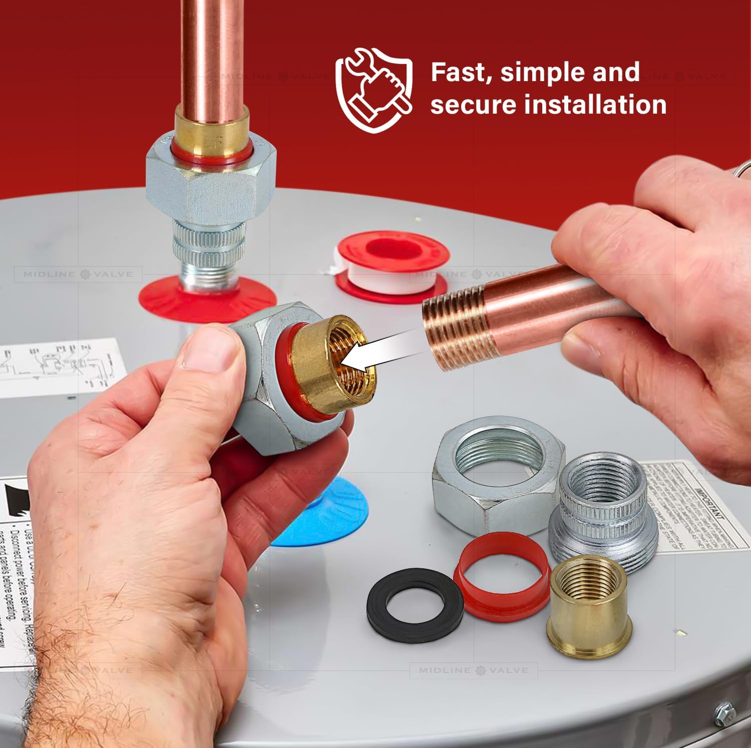 Dielectric Union Pipe Fitting 34 in. FIP, Brass x Stainless Steel in ...