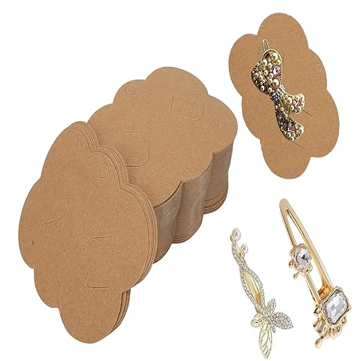 Amazon.com : 100Pcs Hair Clip Display Cards Kraft Paper Hair Bow Holder ...