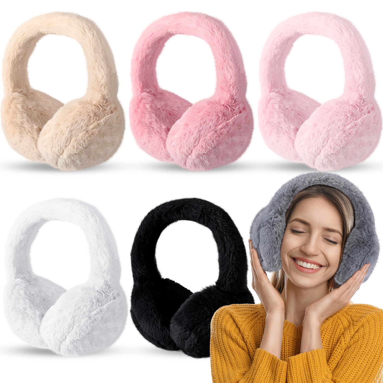 Amazon.com: Toulite 6 Pcs Women Ear Muffs Winter Warm Ear Muffs for ...