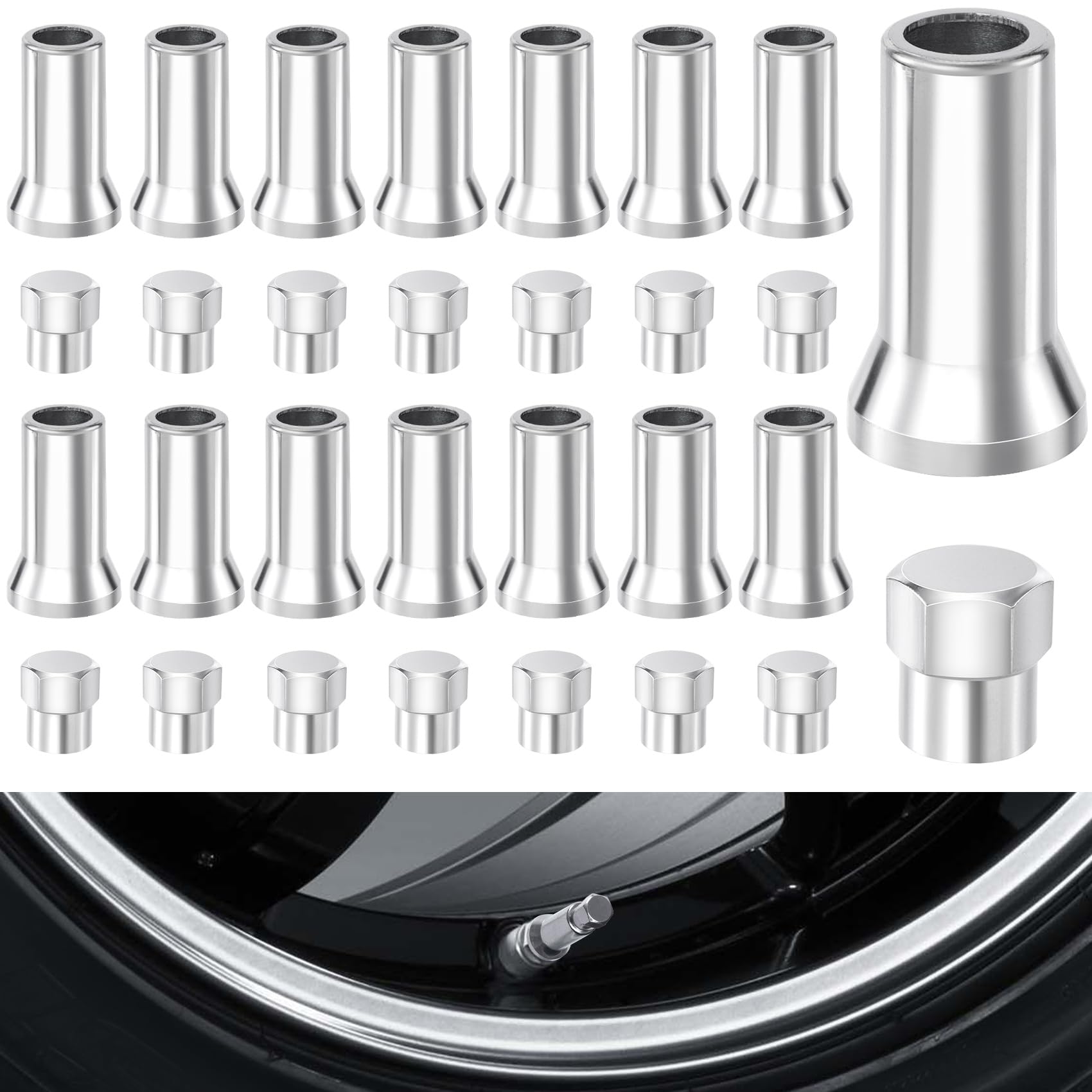 Amazon.com: CustomyLife 15 Sets Valve Stem Caps, Car Truck Chrome ...