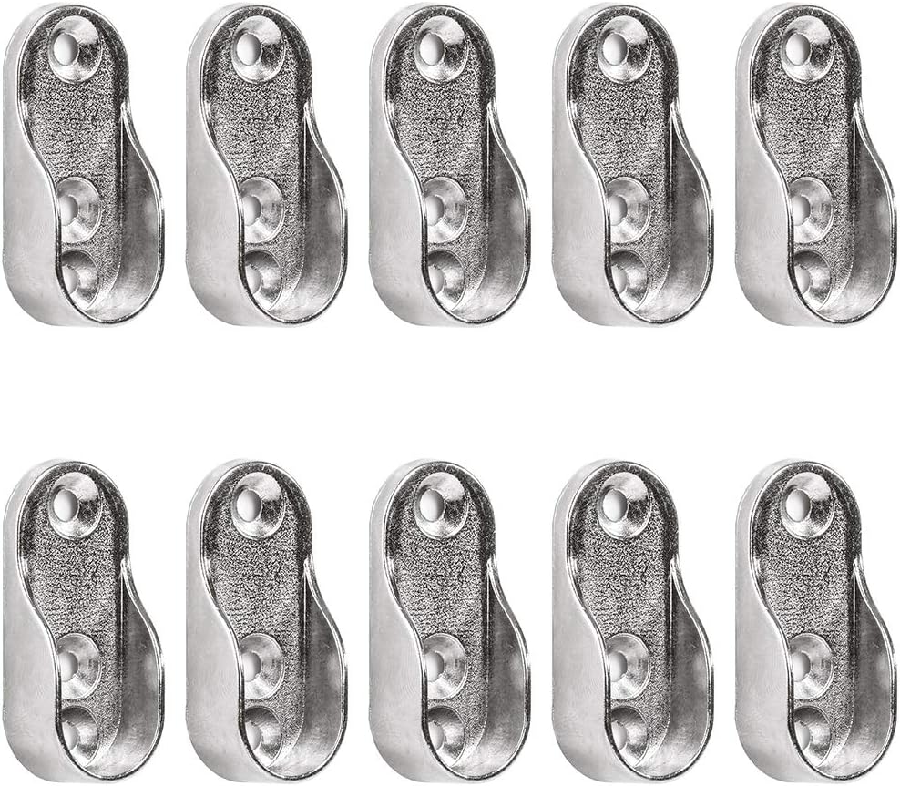10pcs Wardrobe Oval Rail Socket Zinc Alloy Wardrobe Rails Fittings Easy ...