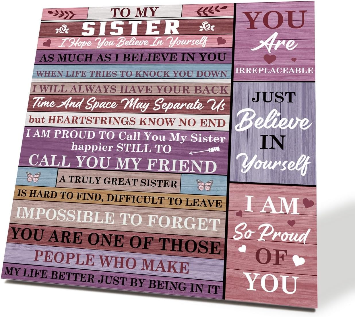 Amazon.com: Sister Decor Sign, Sister Gifts, Wooden Plaque Sign Table ...