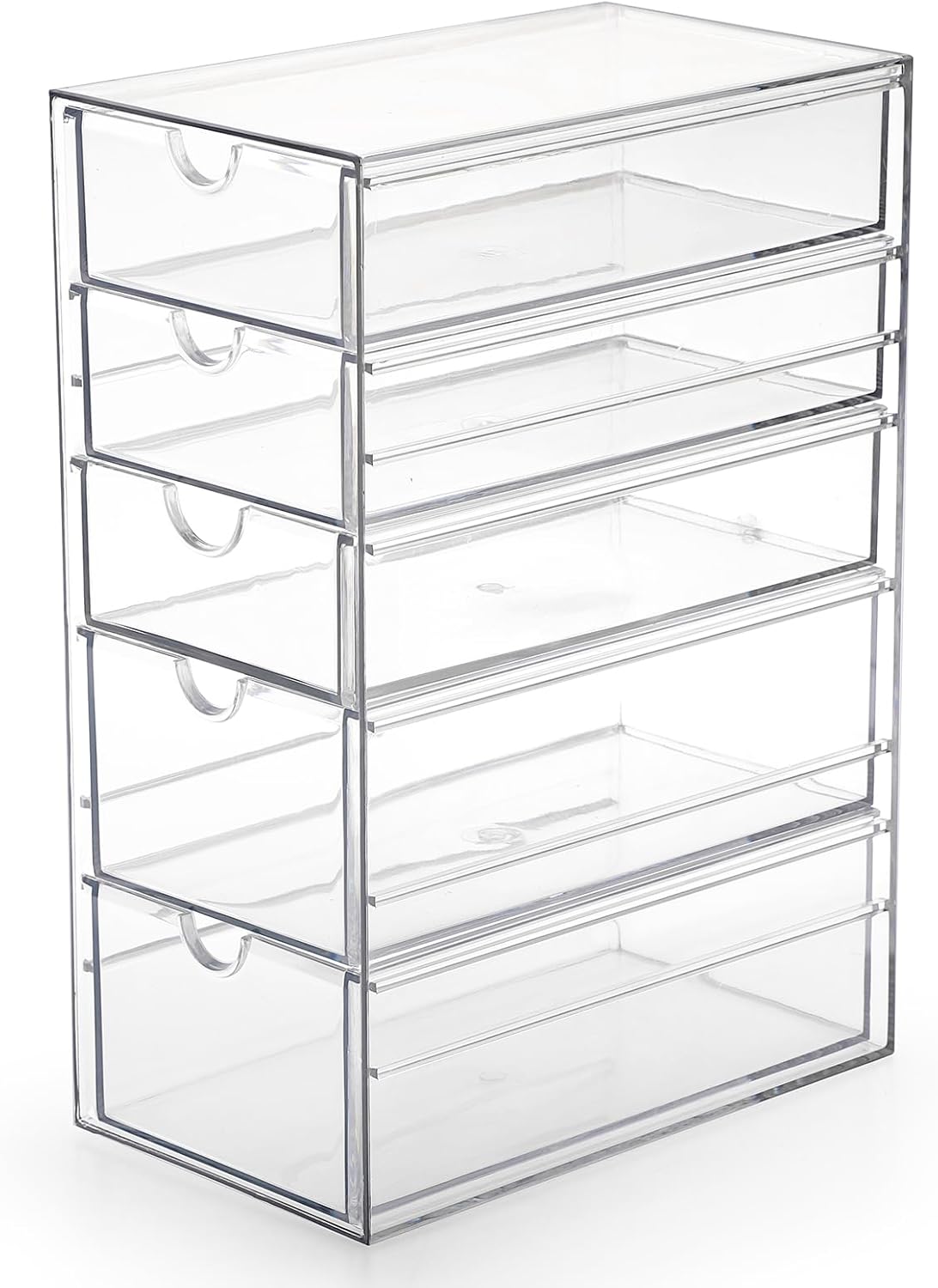SUMTree Clear Hair Accessory Organizer Box with 5 Drawers, Plastic Hair ...