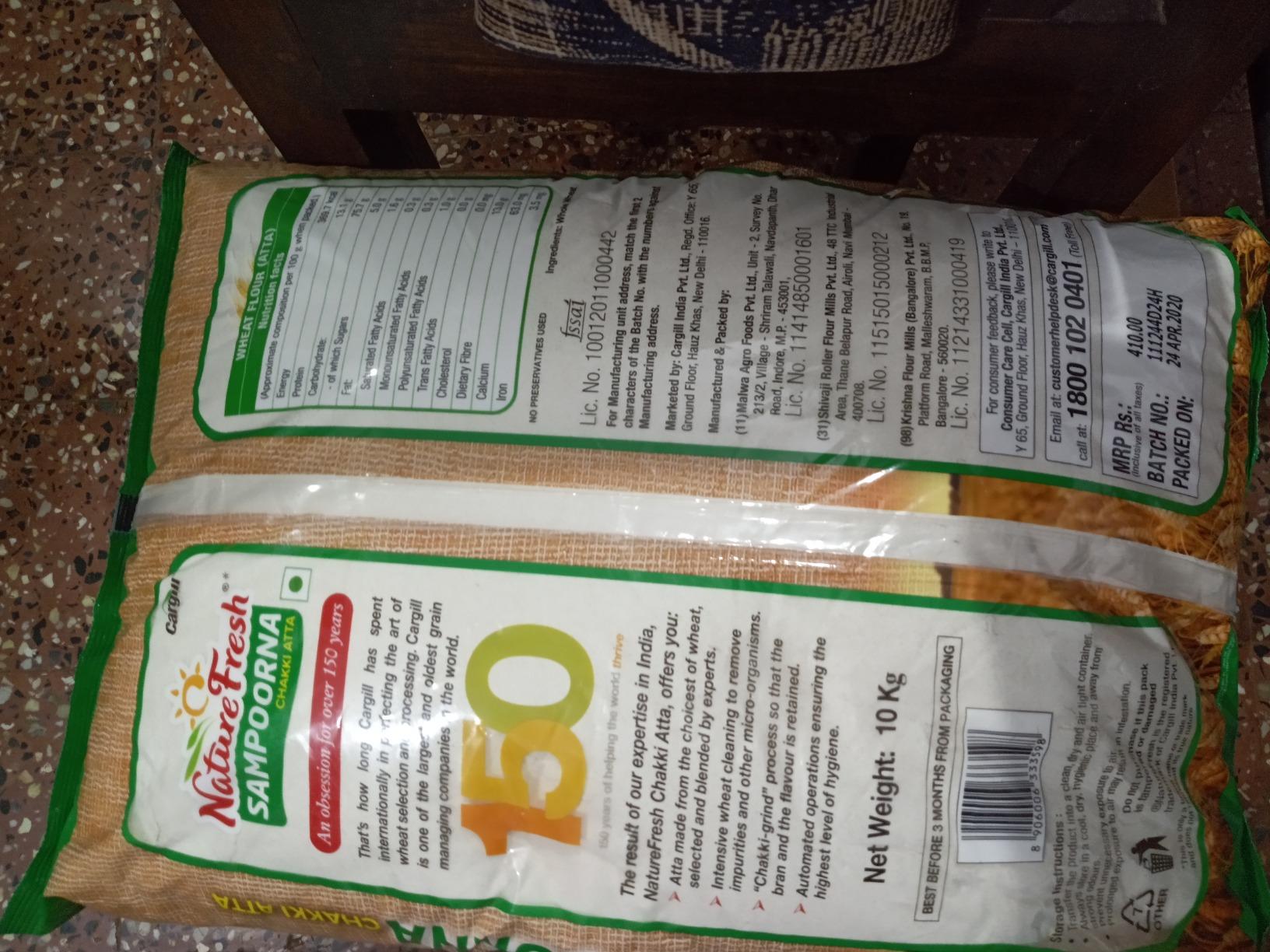 Nature Fresh Sampoorna Chakki Atta (Superior MP Atta), 10 kg : Amazon ...