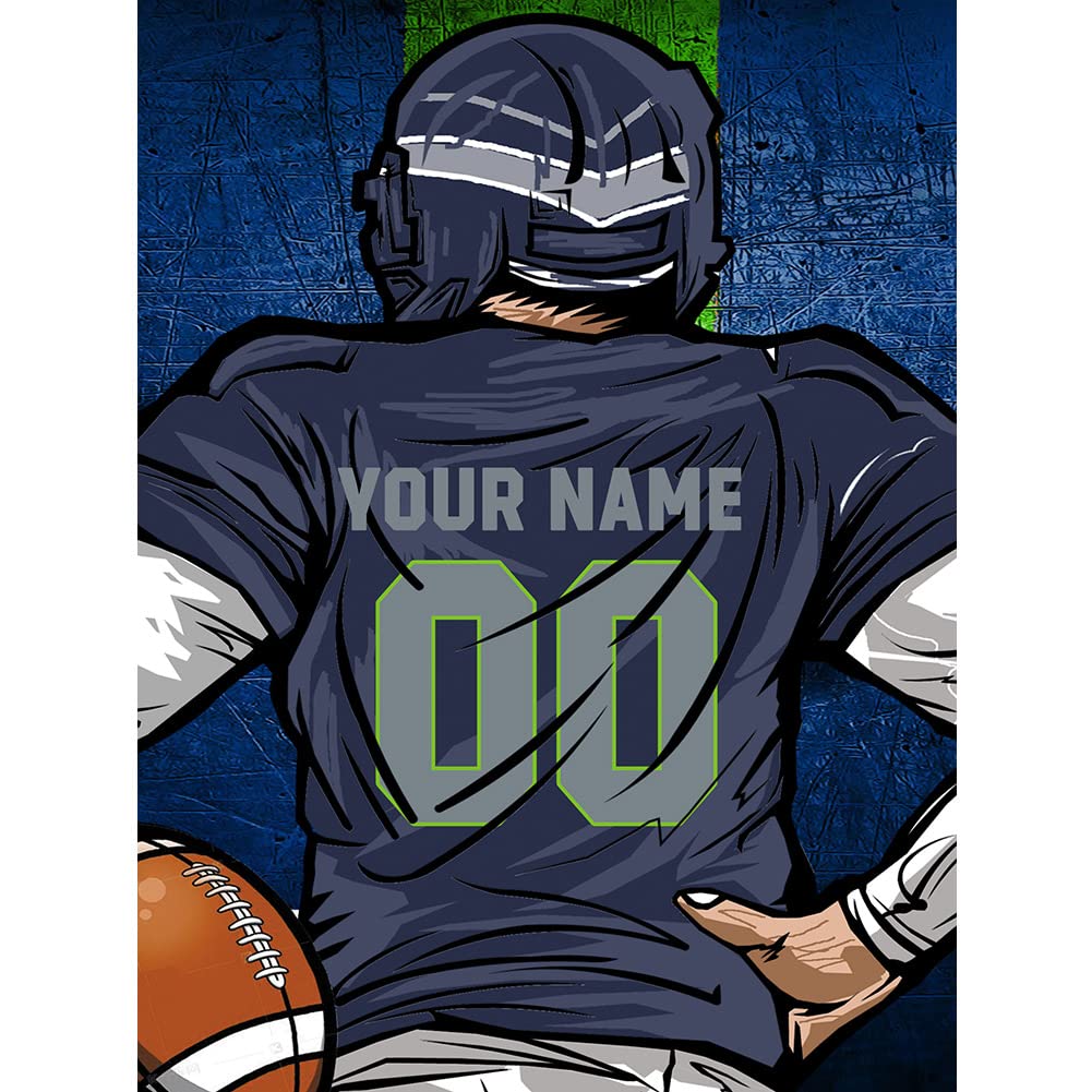 Amazon.com: Custom Football Diamond Painting with Name and Number ...