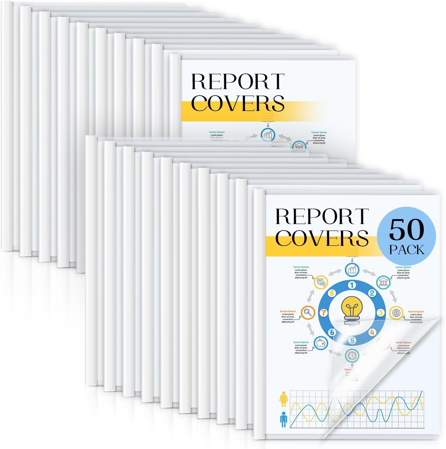 Amazon.com : Binditek 12 Pack Clear Report Covers with Blue Sliding ...