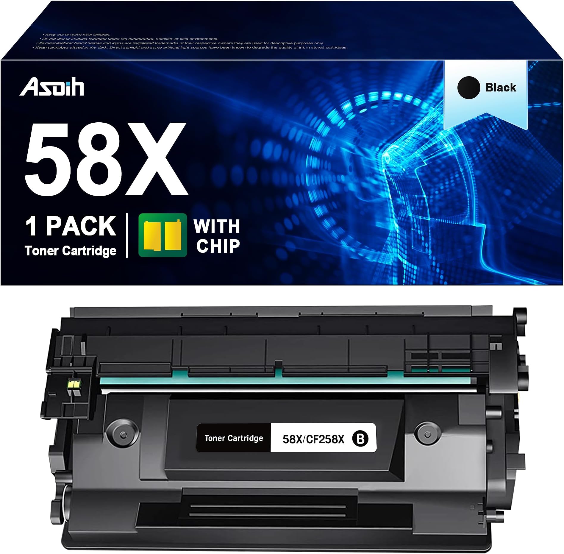 Amazon.com: Asoih with CHIP hp 58X Toner Cartridge Black Compatible for ...