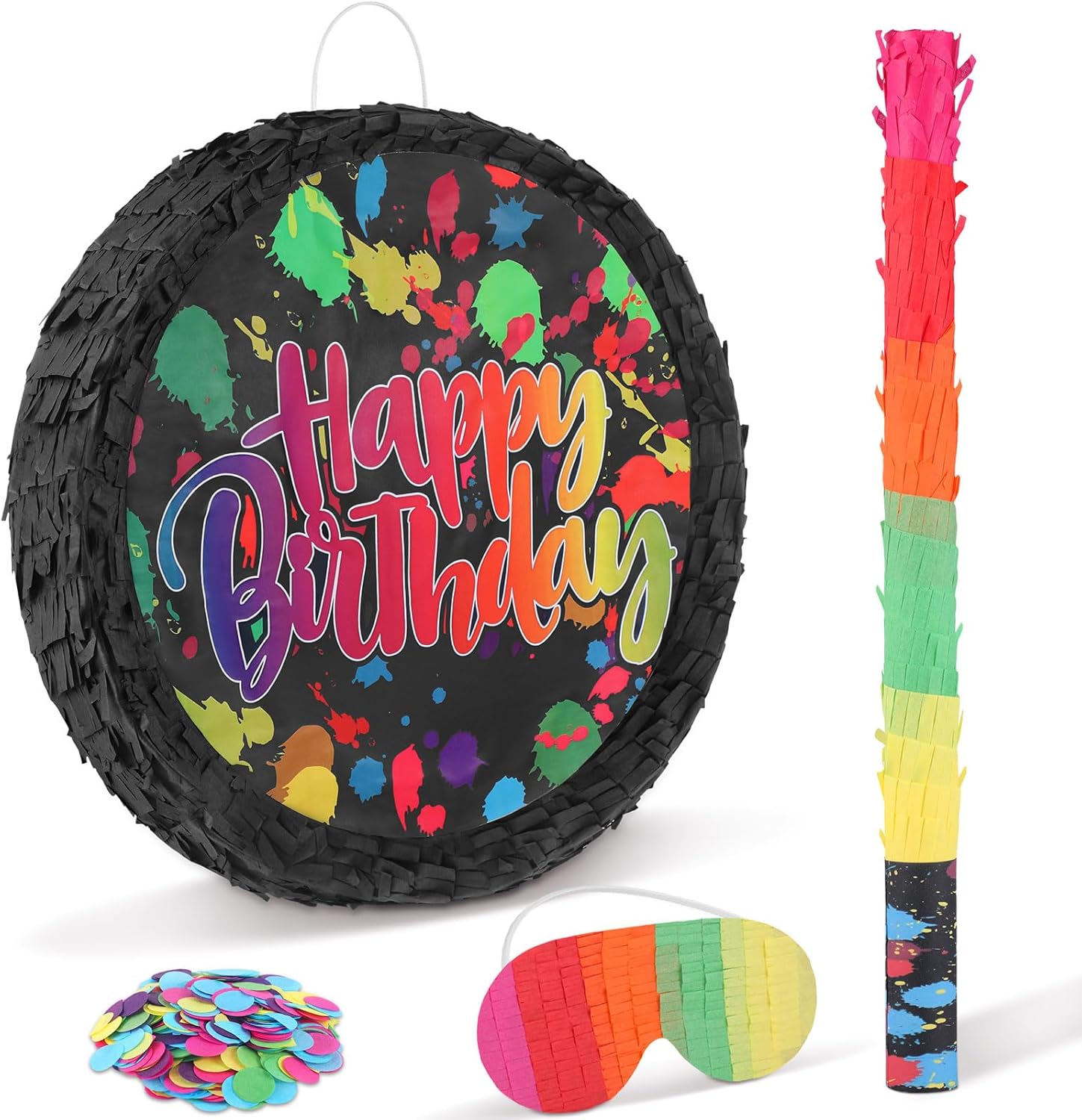 Amazon.com: Deekin Small Neon Birthday Piñata Glow Happy Birthday ...