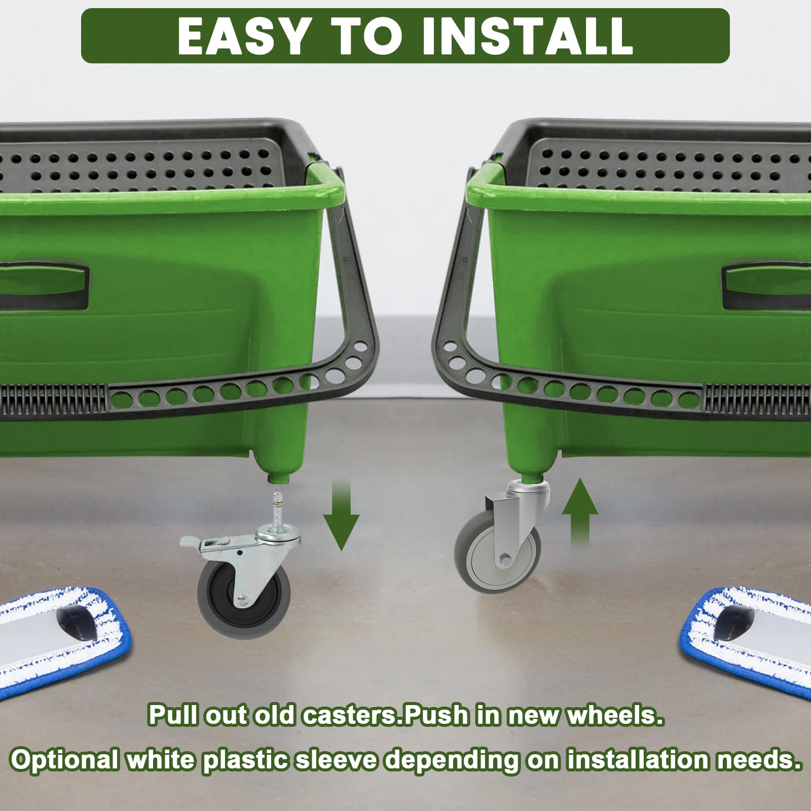 Snapklik.com : MySit 3 Inch Swivel Stem Caster 7/16" X 1-3/8" Stem TPR ...