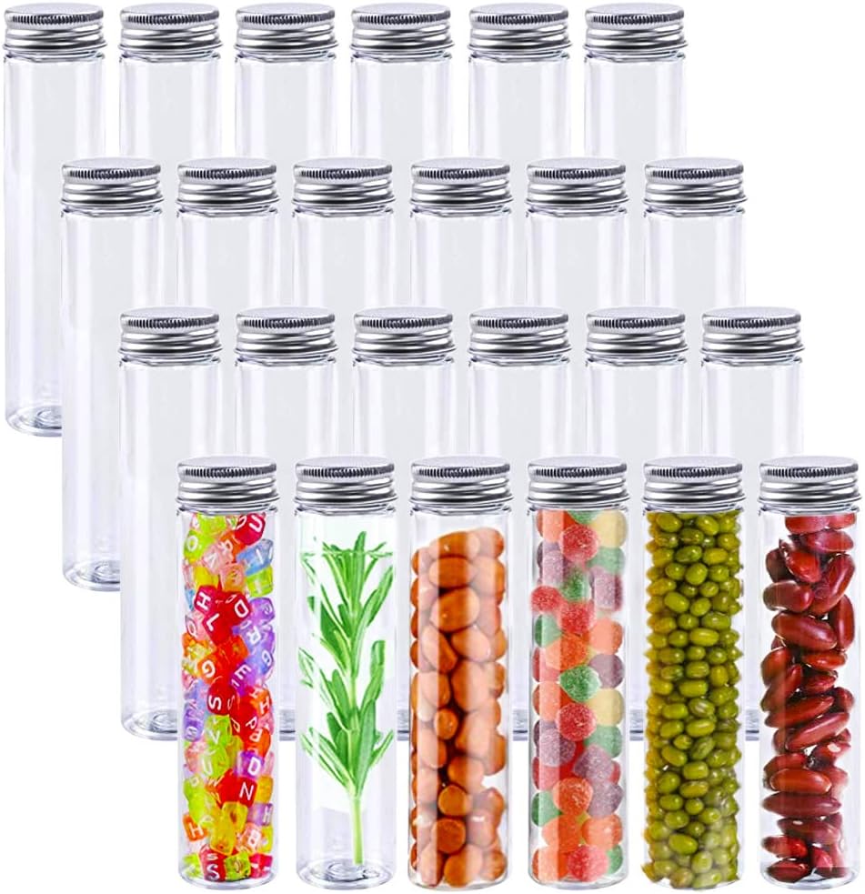 Amazon.com: 24 Pcs 50ml Flat-Bottomed Transparent Test Tube with ...