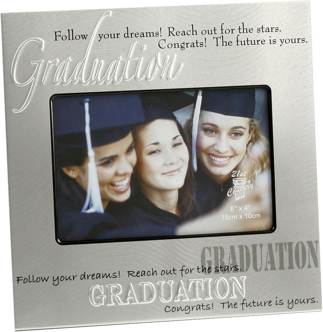 Silver Follow Your Dreams Graduation Photo Frame With Verse 8" x 8 ...