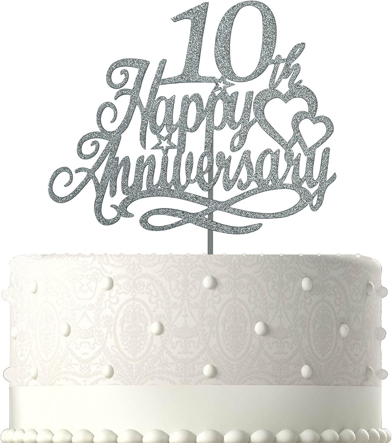 Amazon.com: NSHYXXSPY Happy 10th Anniversary Cake Topper - 10th Wedding ...