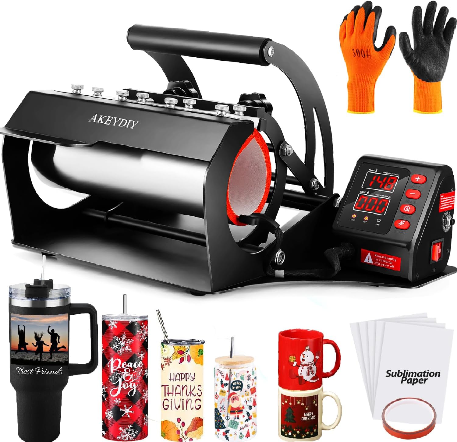Amazon.com: Gigu Tumbler Heat Press Machine for 20oz-30oz Sublimation ...