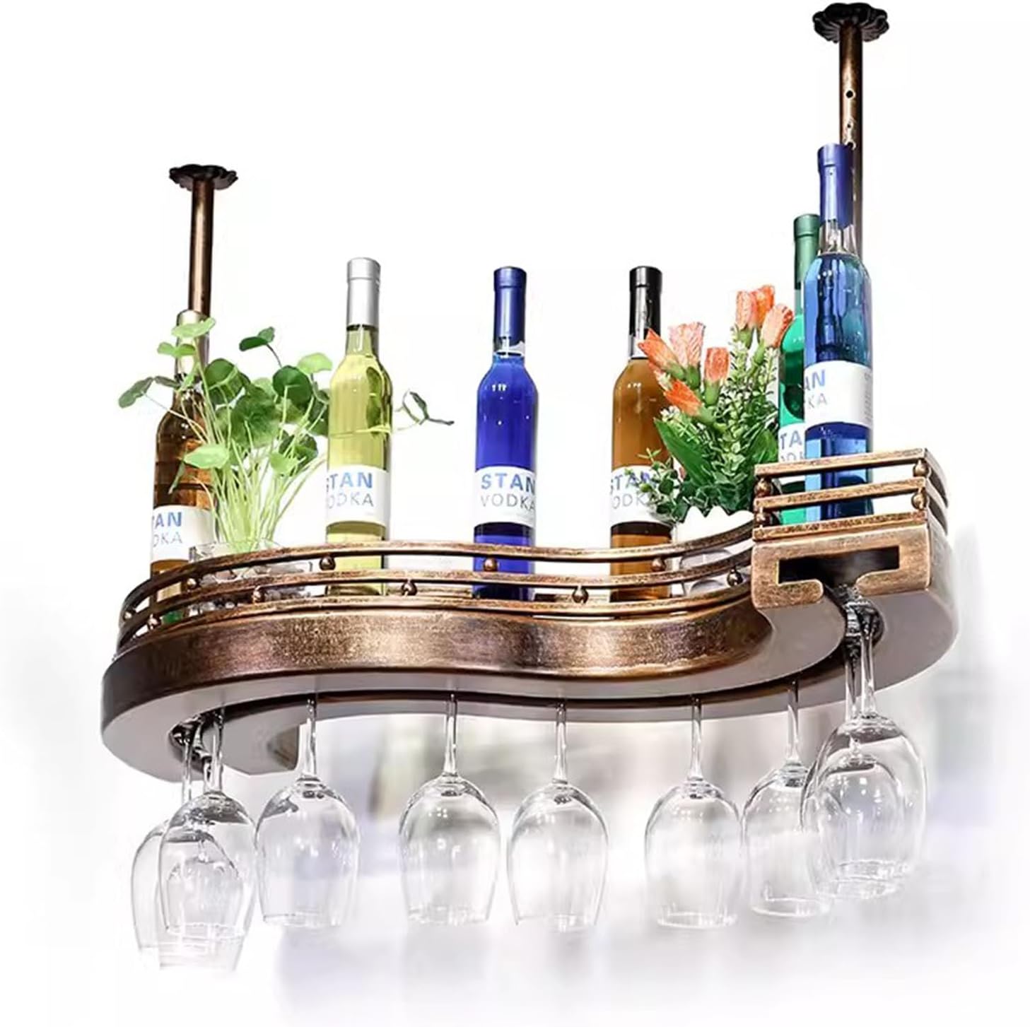 Amazon.com: WJIHUYU Ceiling Wine Glass Rack, Hanging Wine Glass Rack ...