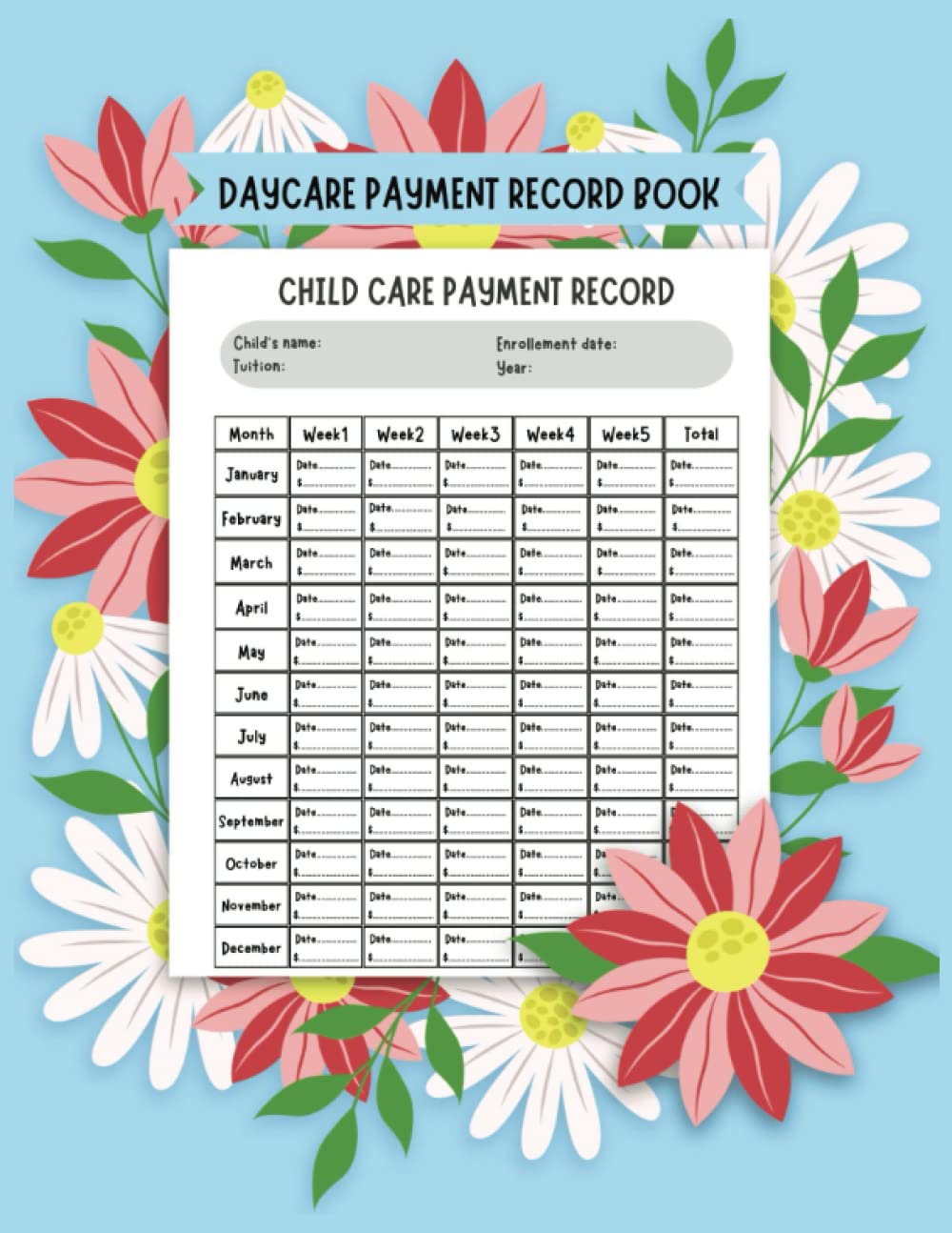 Amazon.com: Daycare Payment Record Book: Daily-Weekly-Monthly Childcare ...