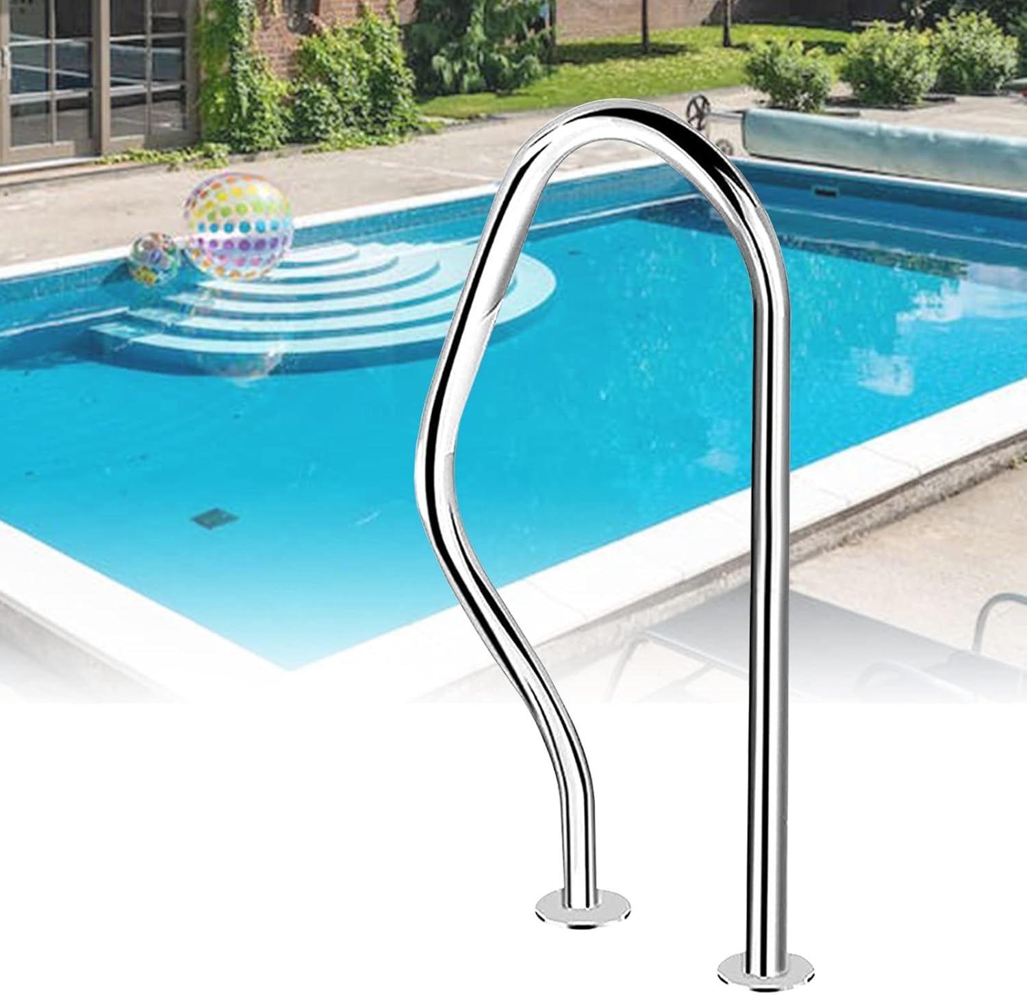 Amazon.com: Stainless Steel Hand Rail for Indoor and Outdoor Inground ...