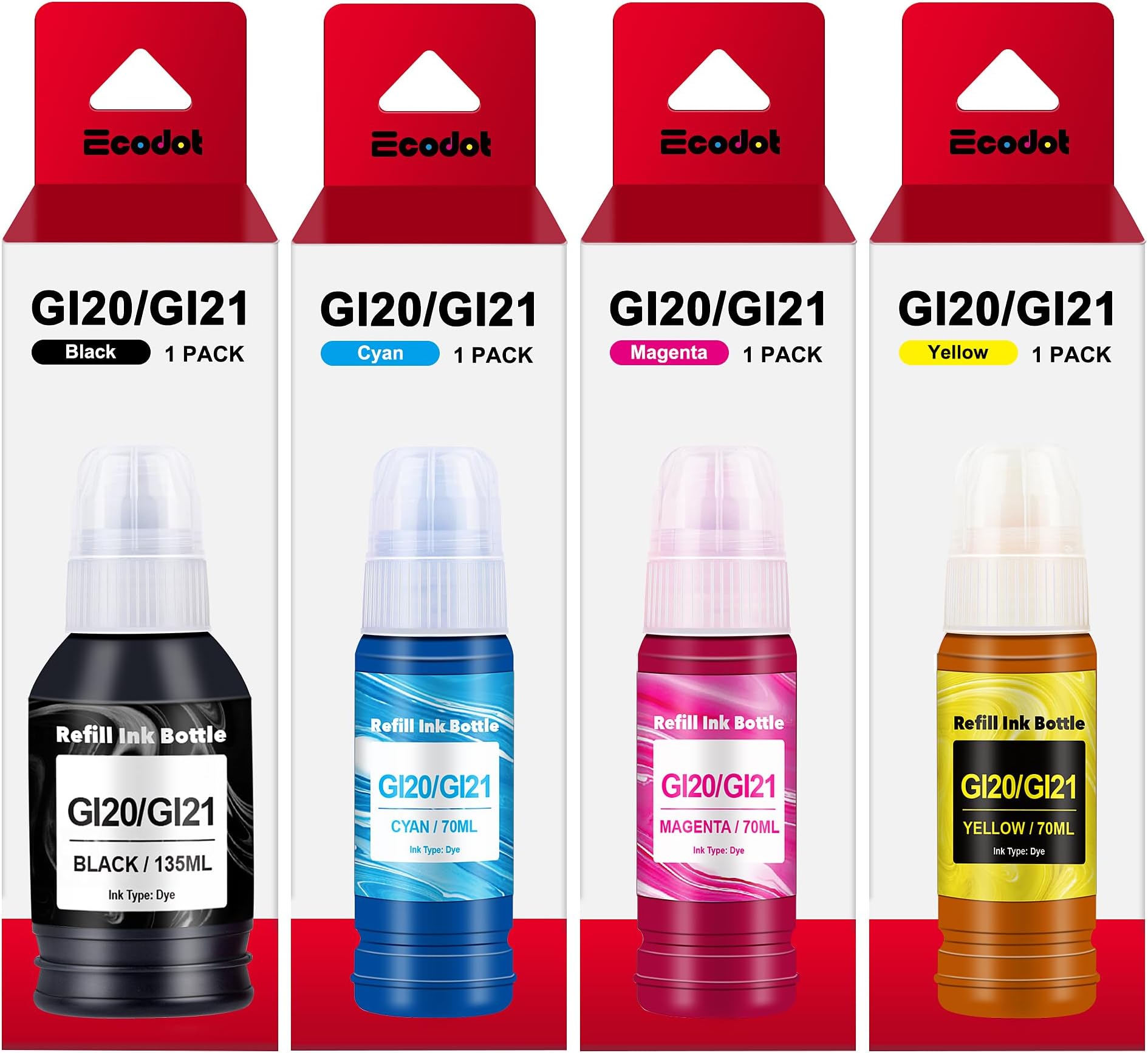 ecodot GI-21 G3260 G3270 Ink Bottles Compatible for Canon GI-21 GI21 ...