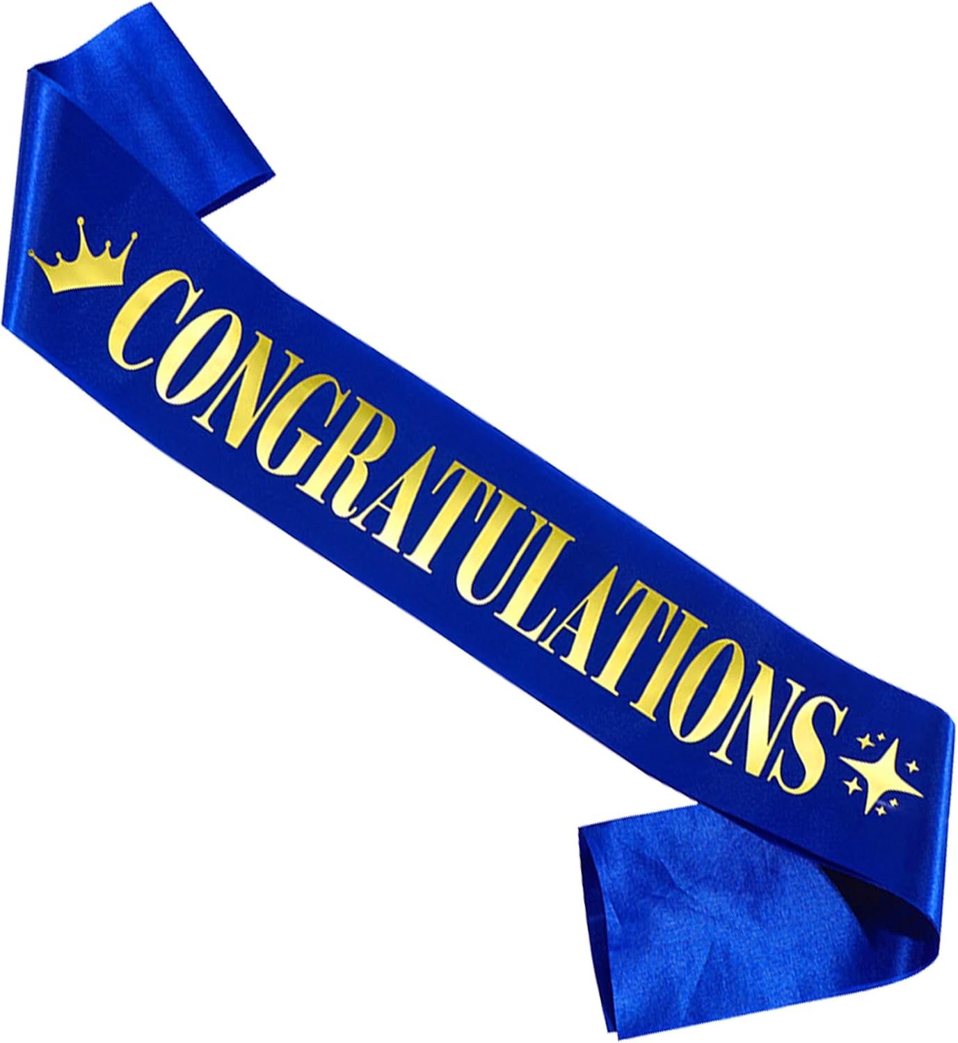 Amazon.com: Congratulations Sash for Girl Boy,Blue Satin Gold Foil ...