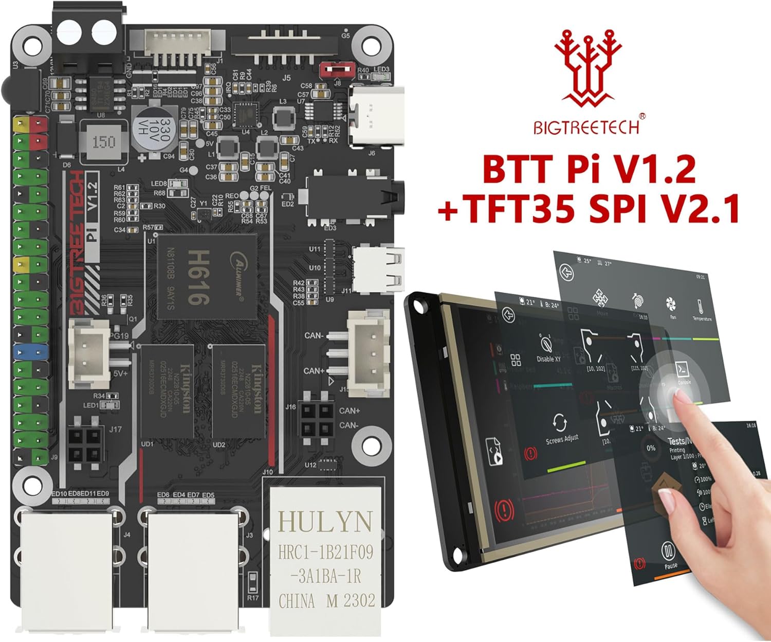 Amazon.com: BIGTREETECH Pi V1.2 + TFT35 SPI V2.1 Control Board Kit for FDM 3D Printer to Running ...