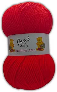 2 Pack of Red 4327 - Jarol Baby Rambler Aran Knitting Wool for Knitting ...
