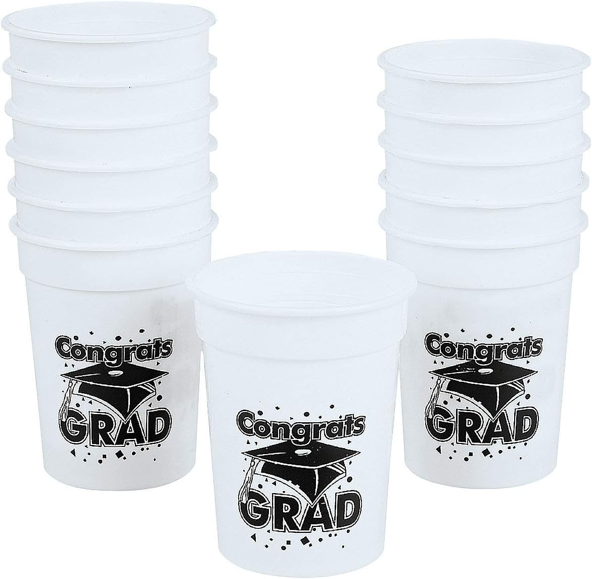 Amazon.com: Fun Express - White"congrats Grad" Plastic Cup for ...