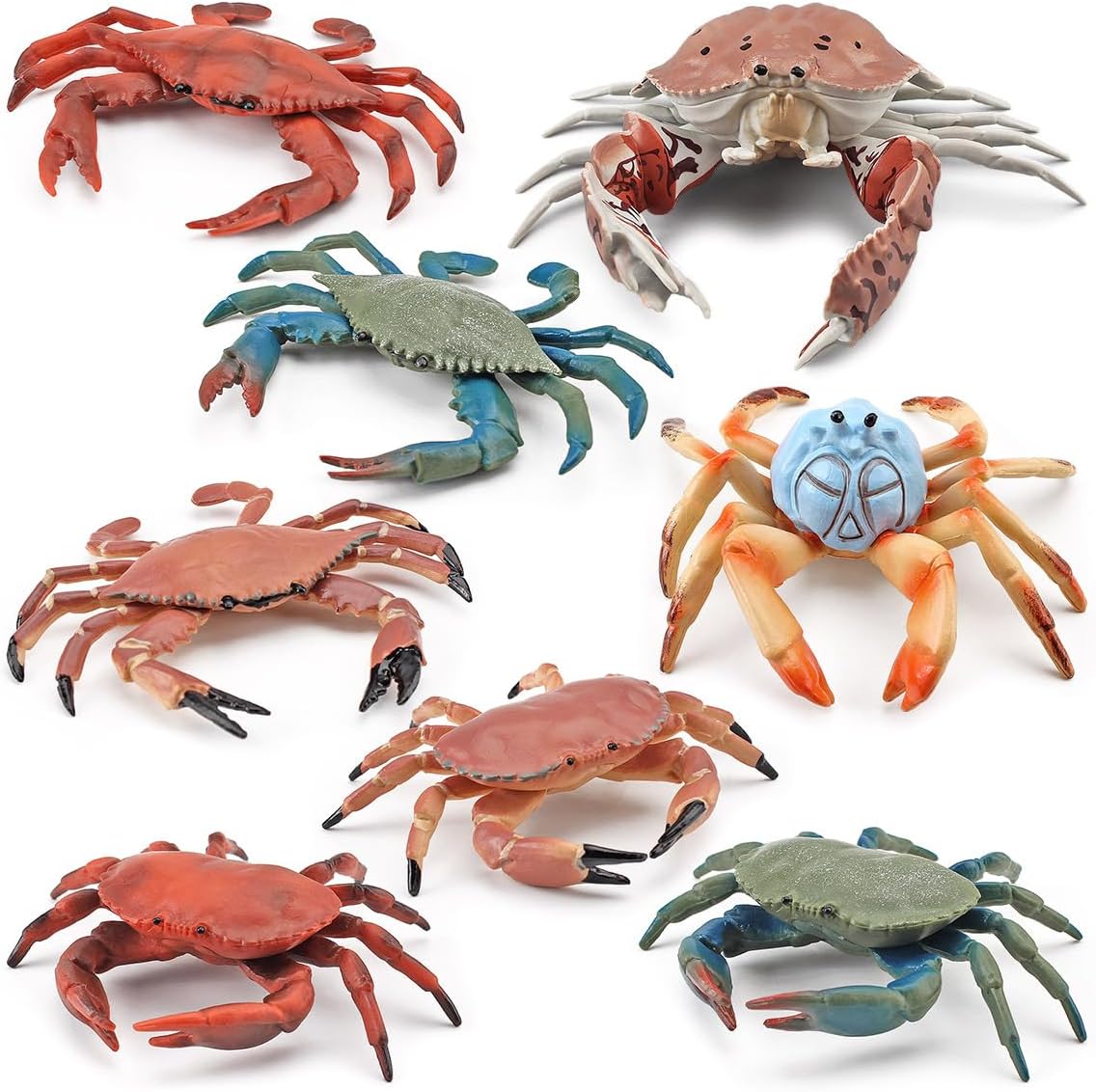 Amazon.com: titihuirie 8 PCS Crab Figurine Crab Sculpture Crab Model ...