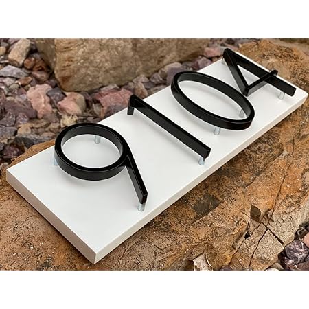Amazon.com: Modern Farmhouse Shiplap Address Sign, Black House Numbers ...