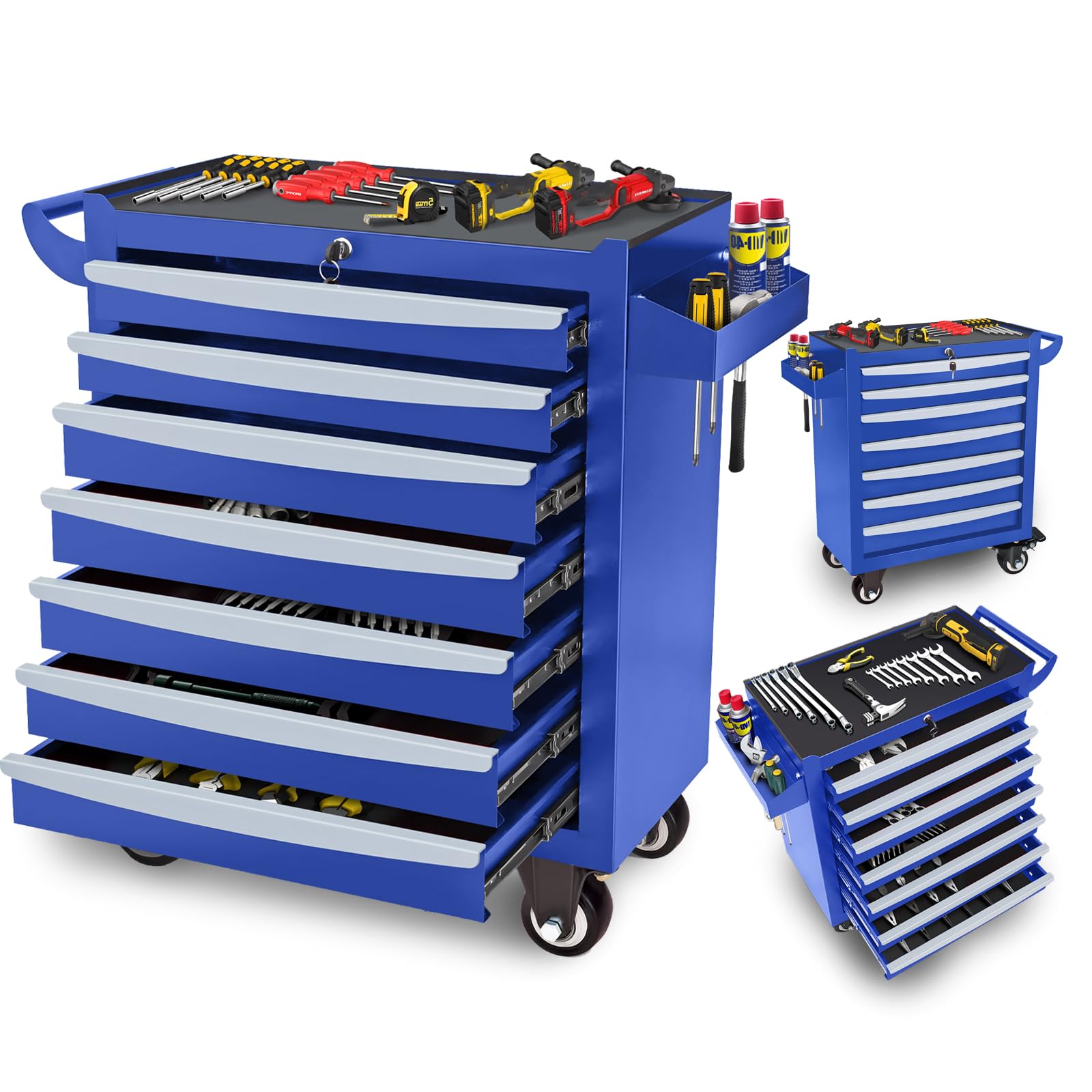 Snapklik.com : Barphygo 7-Drawer Rolling Tool Chest, Metal Tool Box