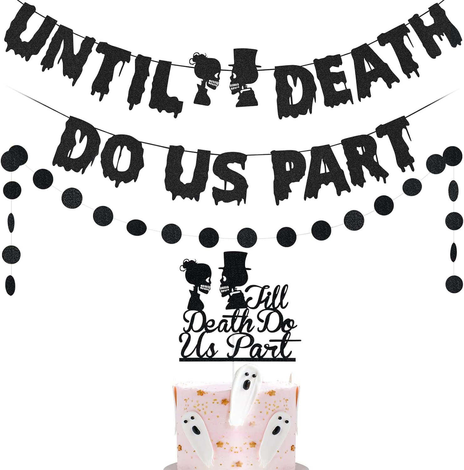 Buy Black Glitter Till Death Do Us Part Banner and Till Death Do Us ...