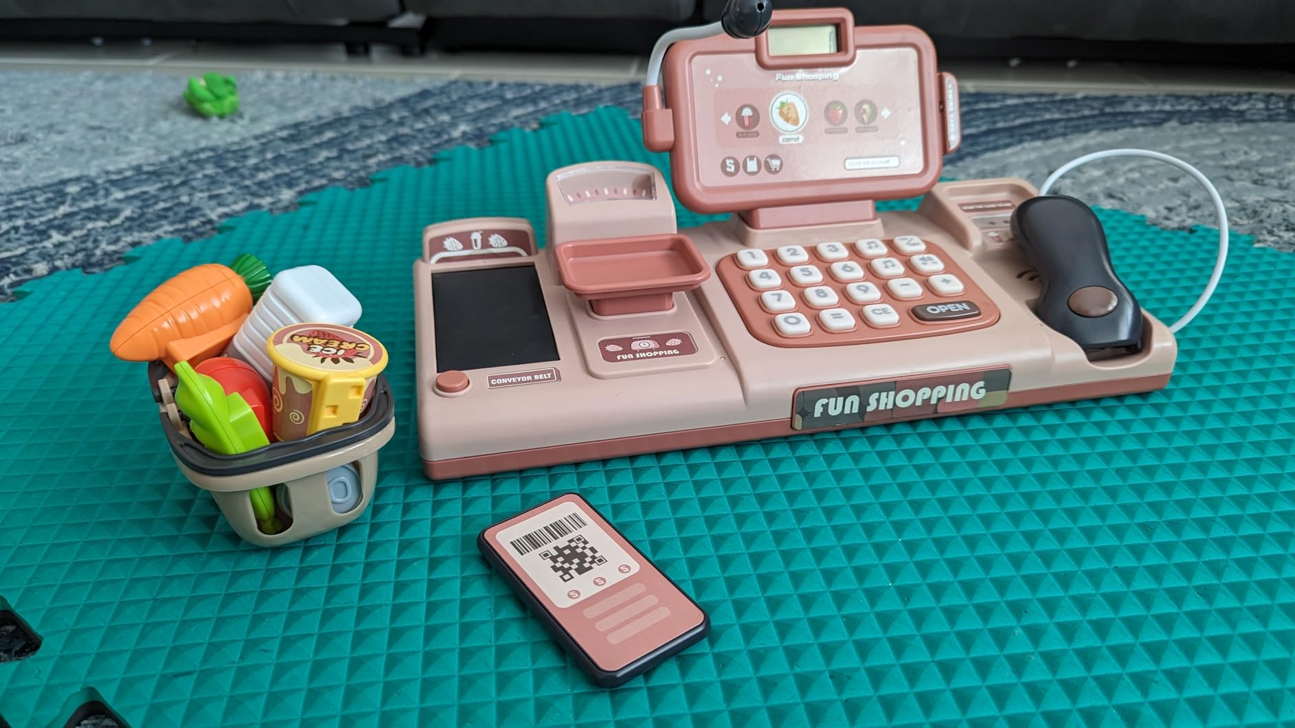 Amazon.com: Kids Cash Register Toy Pretend Play Store Toy Set Classic ...