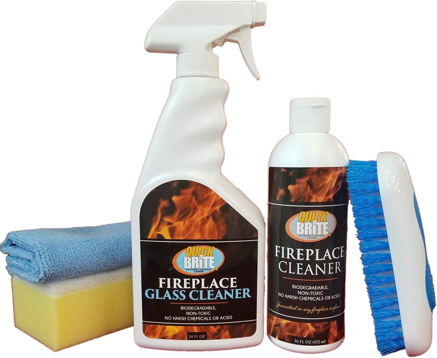 Amazon.com: Quick N Brite Fireplace Cleaning Kit for Brick, Stone, Tile ...