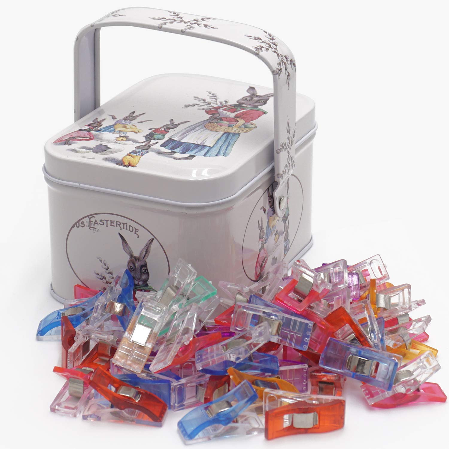 Quilting Sewing Clips Multicolored Clips Wonder Sewing Clips Tin Box ...